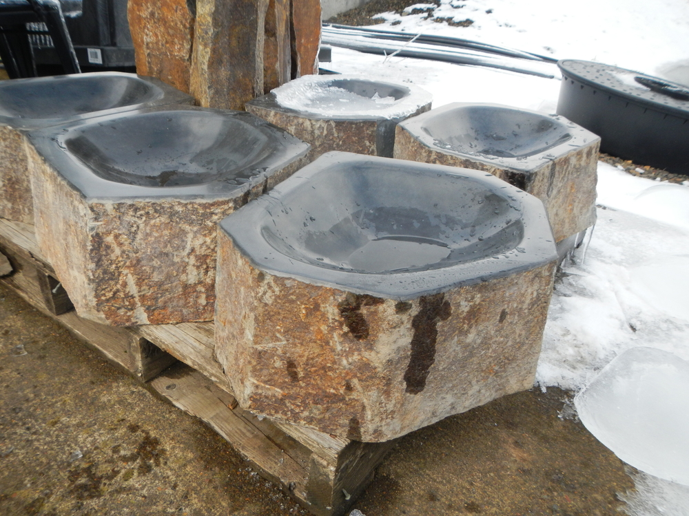 Columnar Basalt Birdbaths | Japanese Stone Lanterns & Basins