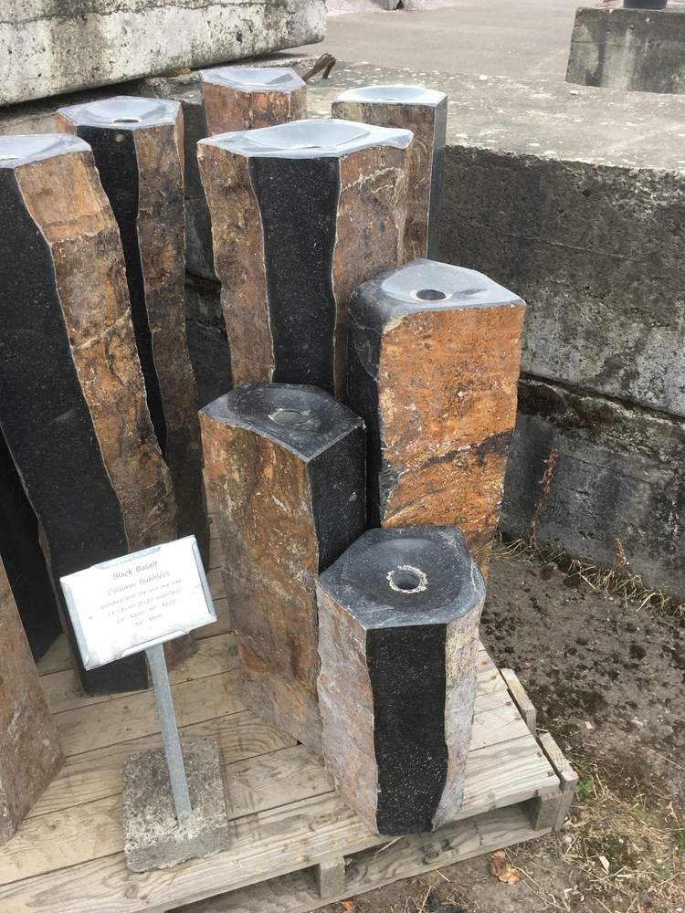 Bronze Skinny Column Bubblers - Natural | Stone Columns & Bowls