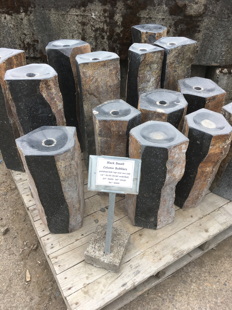 Bronze Column Bubblers - Polished face | Stone Columns & Bowls