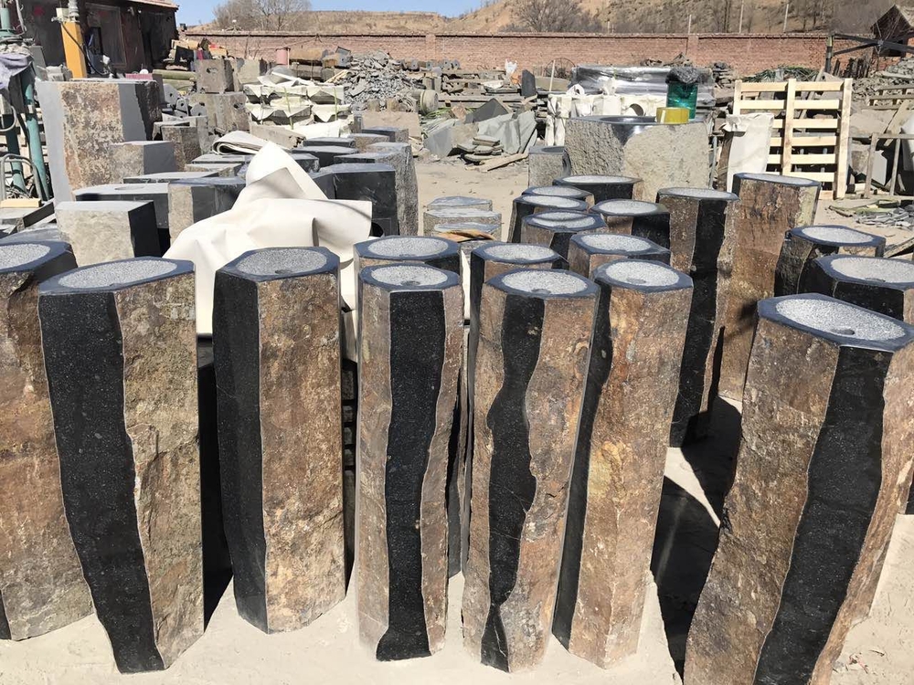 Bronze Column Bubblers - Polished face | Stone Columns & Bowls